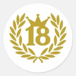 18-real-laurel-crown round stickers