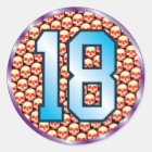 Number 18 Baseball Classic Round Sticker | Zazzle.com