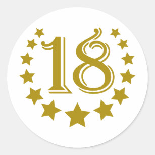 Number 18 Stickers | Zazzle