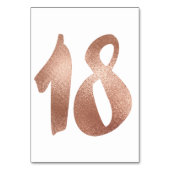 18 Table Number White Metallic Pink Rose Gold Table Number | Zazzle