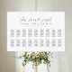 18 Tables Our Favorite People Seating Chart Plan Foam Board | Zazzle