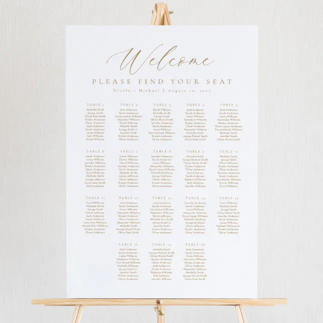 18 Tables Welcome Seating Chart | Zazzle