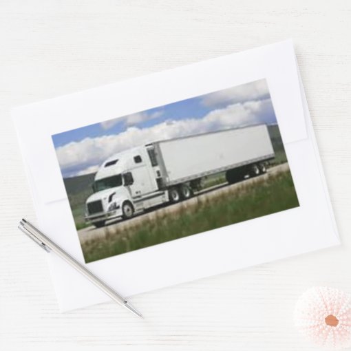 18 Wheeler Freight Truck on a sticker | Zazzle