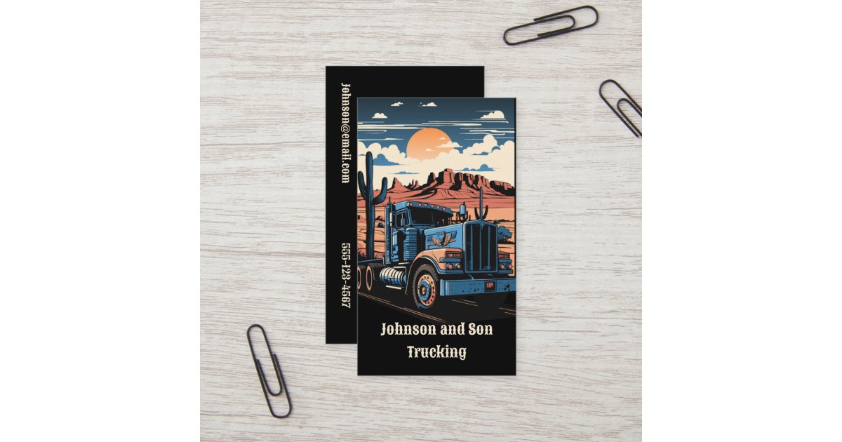 18 Wheeler Simi Tractor Trailer Truck Business Card | Zazzle