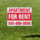 18" x 24" Apartment For Rent Yard Sign | Zazzle