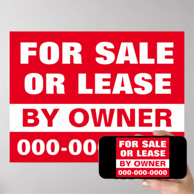 18" x 24" For Sale or Lease Paper Poster | Zazzle