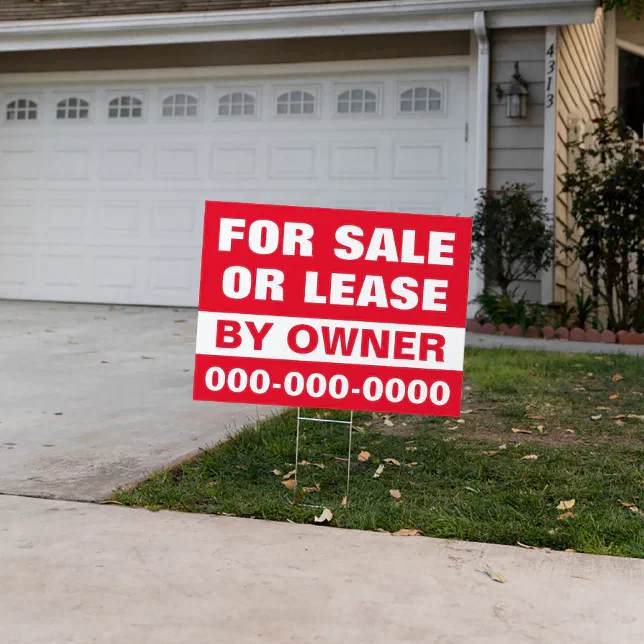 18" x 24" For Sale or Lease Yard Sign | Zazzle