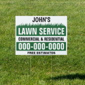 18" X 24" Green Lawn Service Double Sided Yard Sign | Zazzle