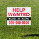 18" x 24" Help Wanted with Description Yard Sign | Zazzle