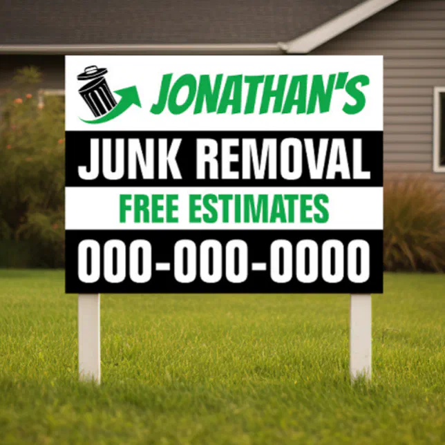 18” x 24” Junk Removal Yard Sign | Zazzle