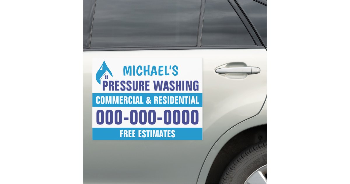 18" X 24" Professional Pressure Washing Car Magnet | Zazzle