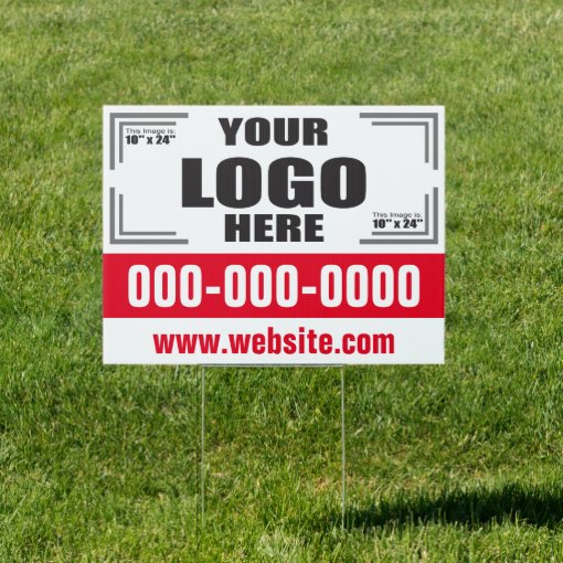18" x 24" Small Business Logo and Web Yard Sign | Zazzle