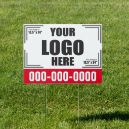 18" x 24" Small Business with Logo Yard Sign | Zazzle