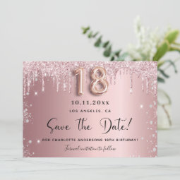 18th birthday blush pink silver save the date | Zazzle