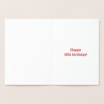 18th Birthday: Bold "18 YEARS OLD!" Gold Foil Card | Zazzle