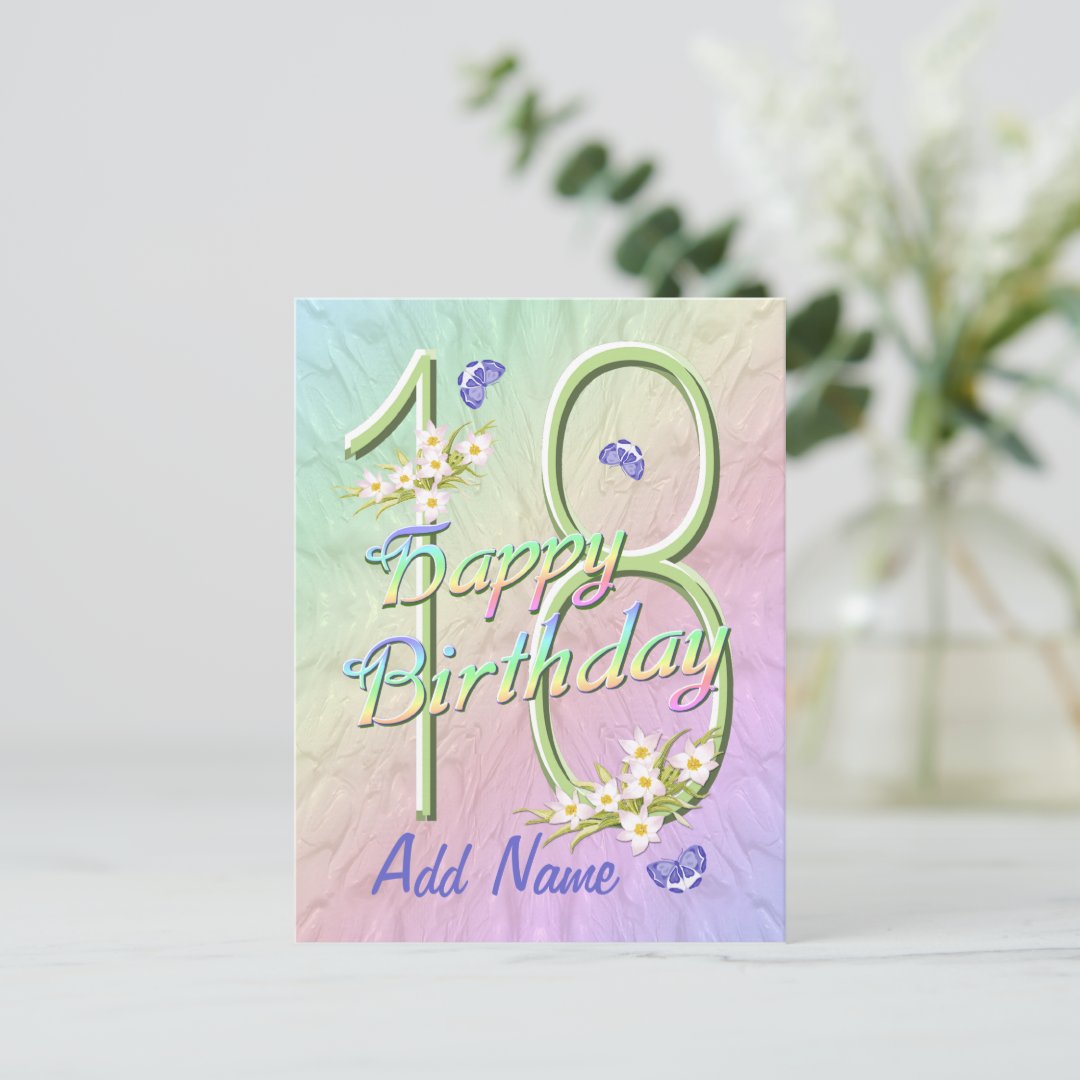 18th Birthday Butterfly Dance Postcard | Zazzle