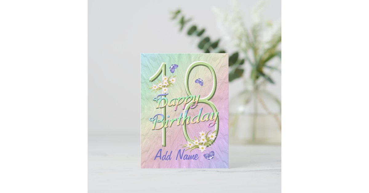 18th Birthday Butterfly Dance Postcard | Zazzle