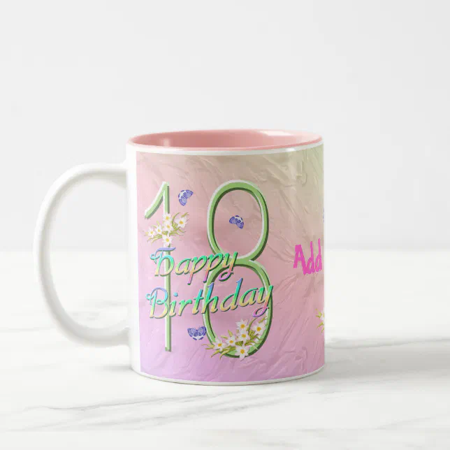 18th Birthday Butterfly Garden Mug | Zazzle