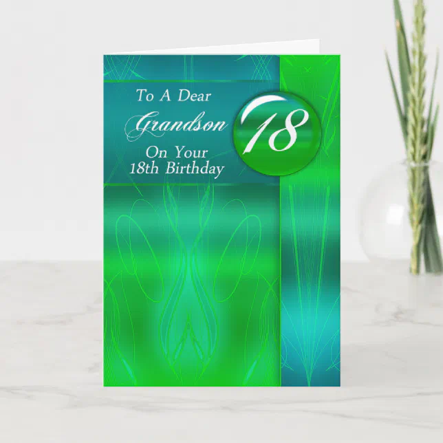 18th Birthday Grandson Modern Card | Zazzle