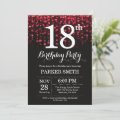 18th Birthday Invitation Red Glitter | Zazzle