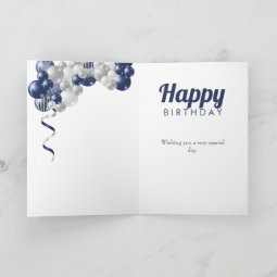 18th Birthday Navy Blue Balloons Card | Zazzle