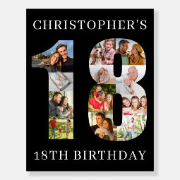 18th Birthday Number 18 Photo Collage Personalized Foam Board | Zazzle