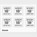 18th Birthday Party: Art Deco Style + Custom Name Square Sticker | Zazzle
