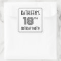 18th Birthday Party: Art Deco Style + Custom Name Square Sticker | Zazzle