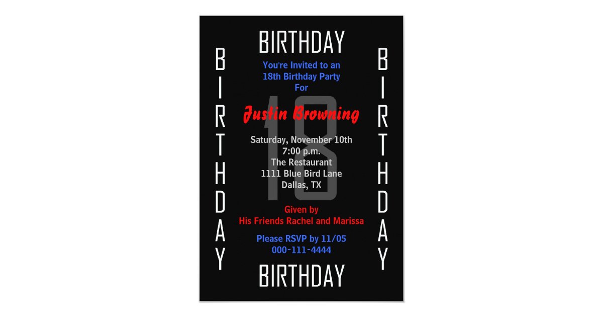 18th Birthday Party Invitation 18 | Zazzle.com