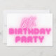 18th Birthday Party Photo Pink Neon Lumo Lights Invitation | Zazzle
