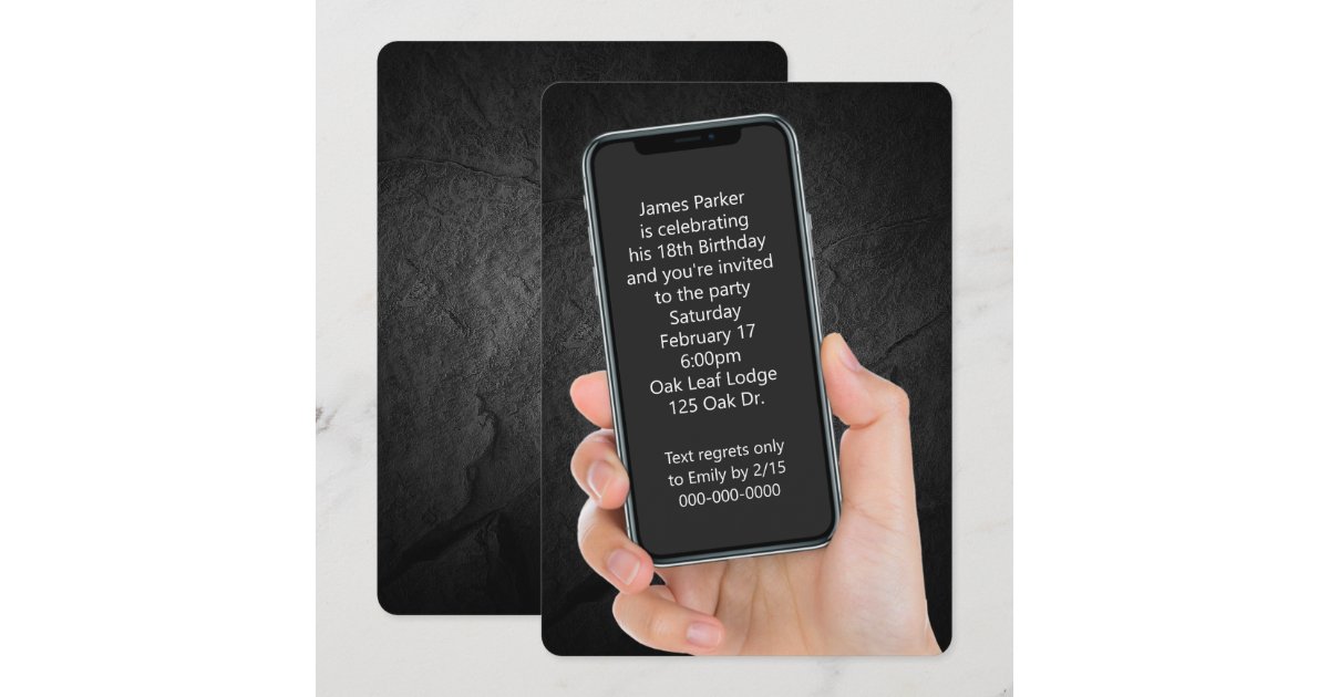 18th Birthday Party Text Message Invitation | Zazzle