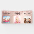 18th birthday photo rose gold glitter sparkle banner | Zazzle