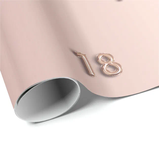 18th Birthday rose gold glitter drips pink Wrapping Paper | Zazzle