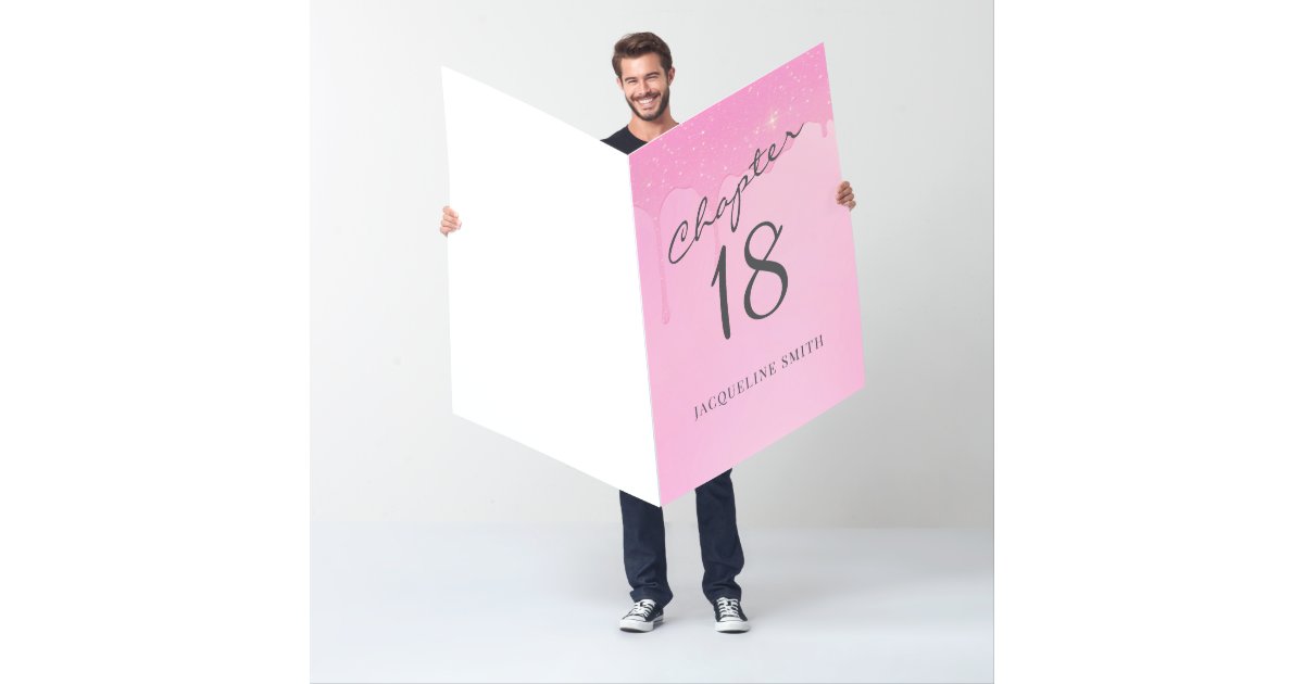 18th Birthday Script Pink Giant Card | Zazzle