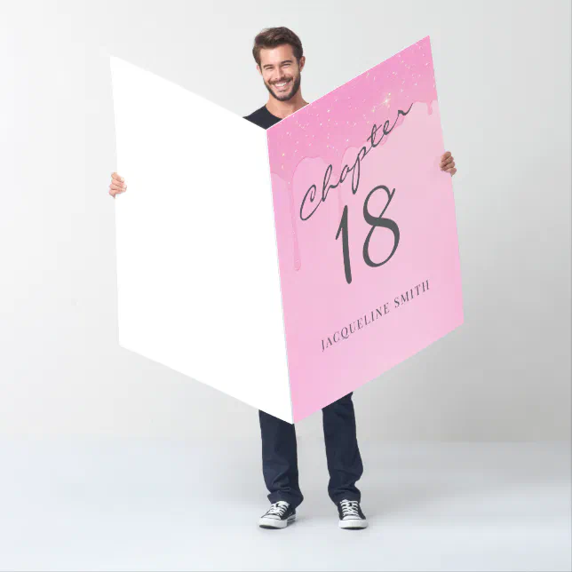 18th Birthday Script Pink Giant Card | Zazzle