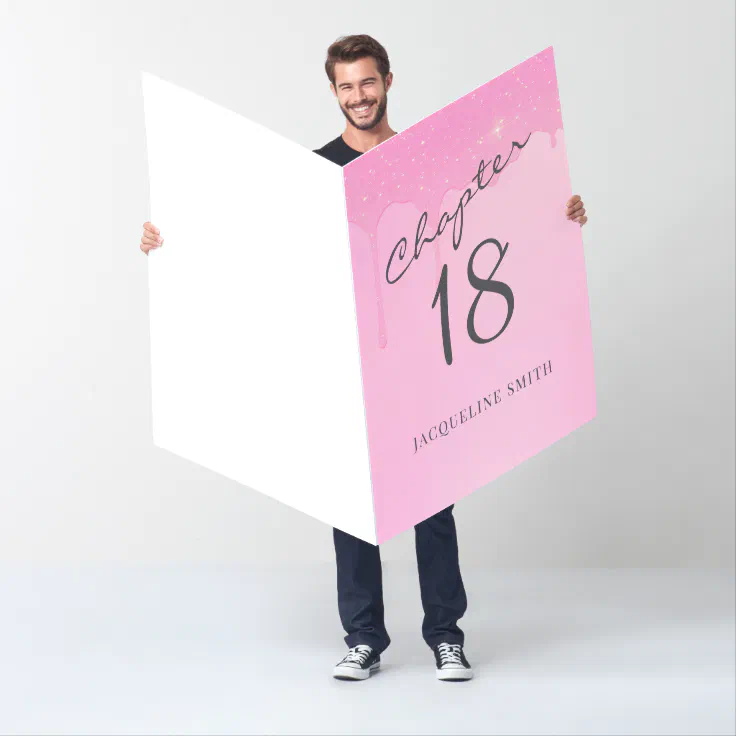 18th Birthday Script Pink Giant Card | Zazzle