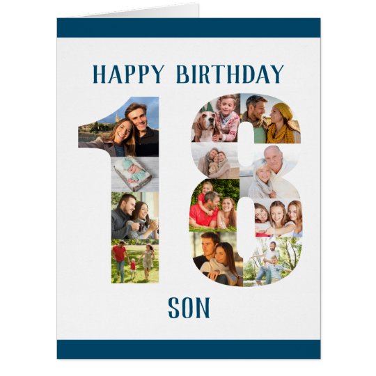 18th Birthday Son Number 18 Photo Collage Big | Zazzle.com