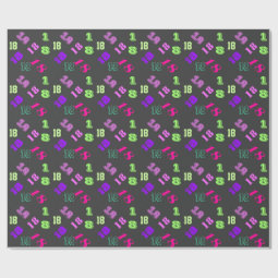 18th eighteenth birthday personalize age wrapping paper | Zazzle