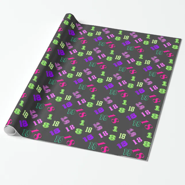 18th eighteenth birthday personalize age wrapping paper | Zazzle