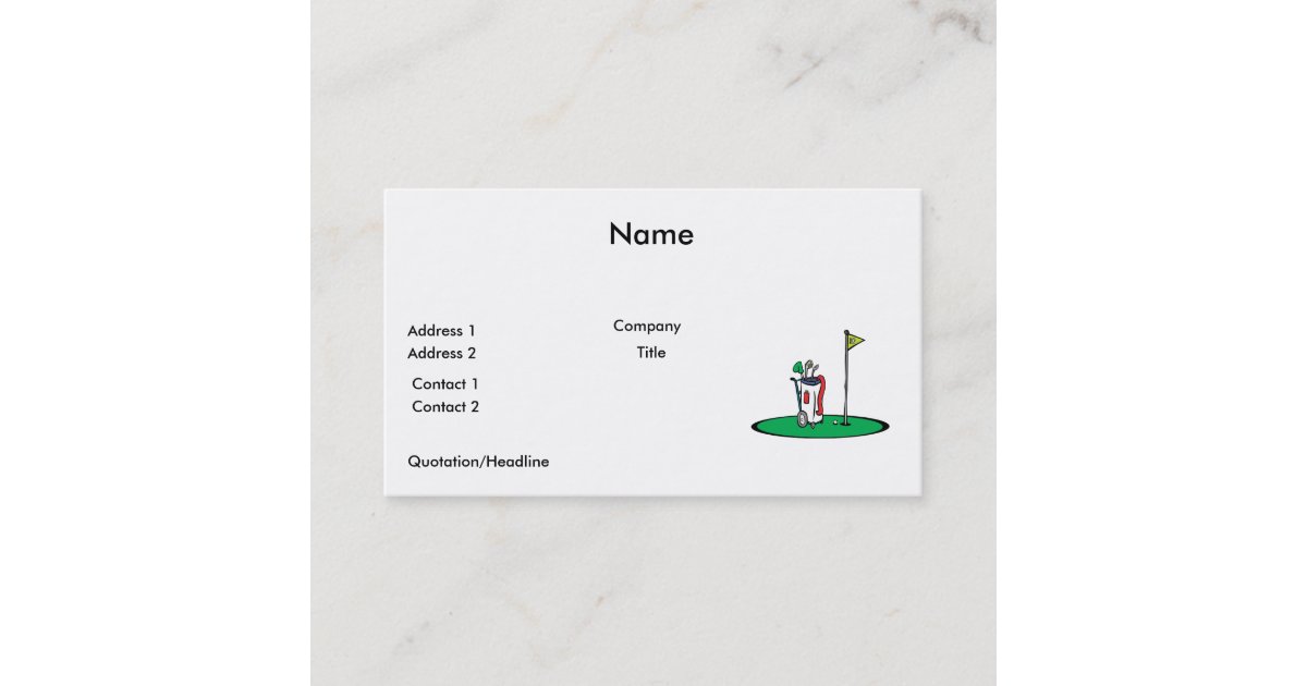 18th hole golf graphic business card | Zazzle