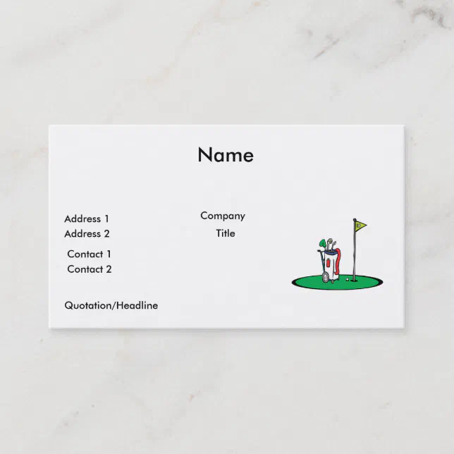 18th hole golf graphic business card | Zazzle