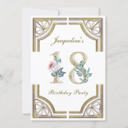 18th Years Elegant Gold Birthday Party Invitation | Zazzle