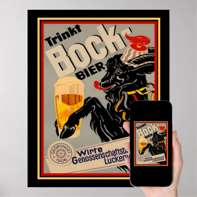 1906 German Bock Beer Advertisement 16x20 Poster | Zazzle