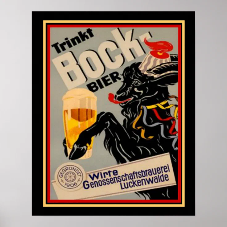1906 German Bock Beer Advertisement 16x20 Poster | Zazzle