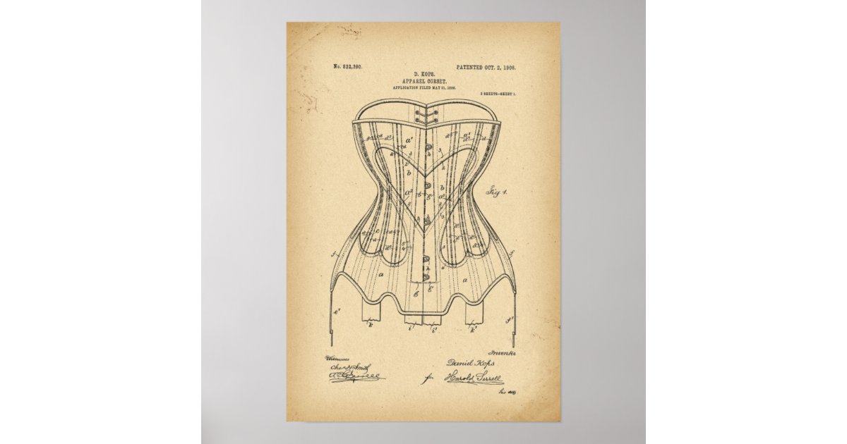 1906 Patent Corset Poster | Zazzle
