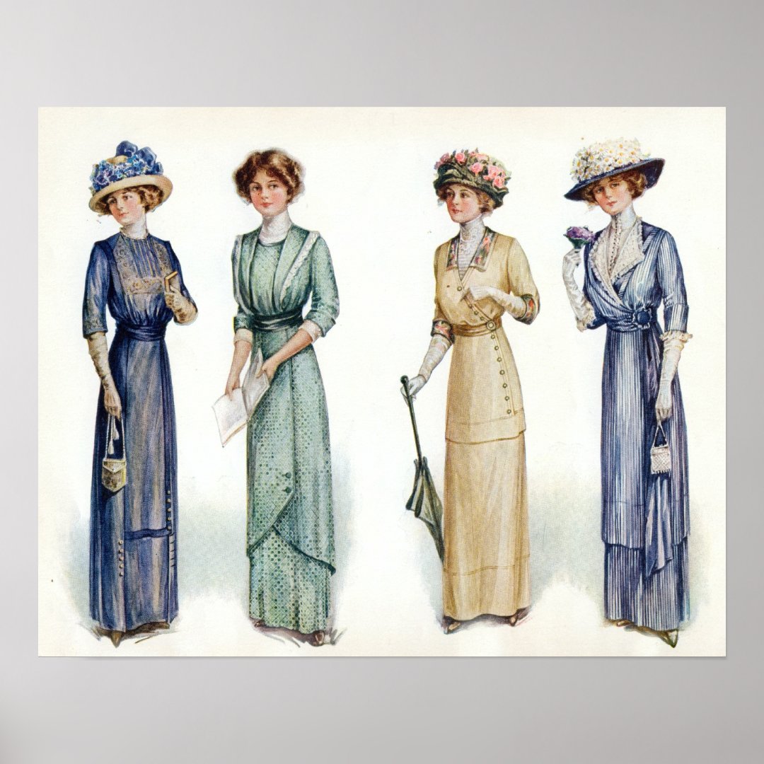 1912 Edwardian Fashion Poster | Zazzle