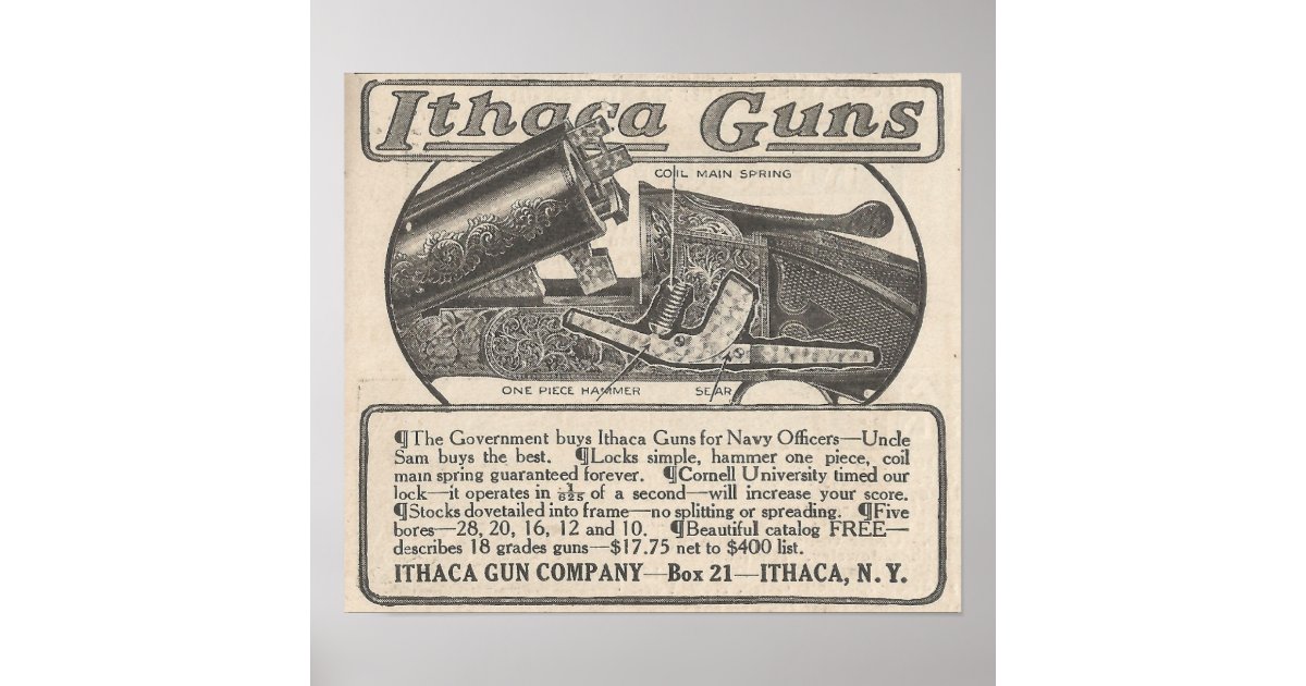 1913 Ithaca Guns Advertisement Poster | Zazzle