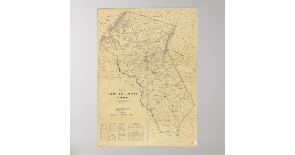 1914 Map of Fauquier County, Virginia Poster | Zazzle 1914 Map of Fauquier County, Virginia Poster | Zazzle