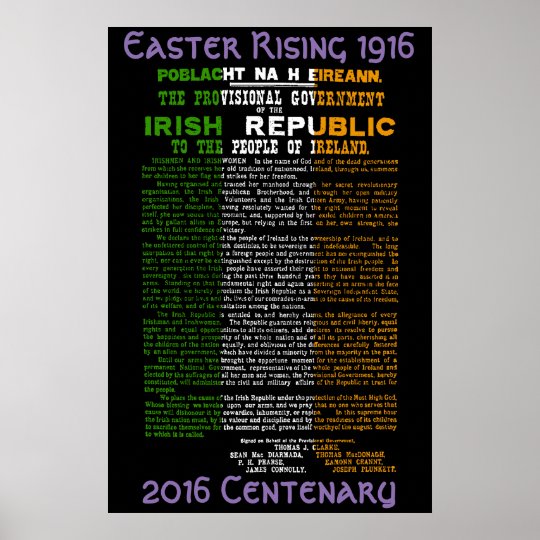 1916 Easter Rising Centenary 2016 Poster | Zazzle.com