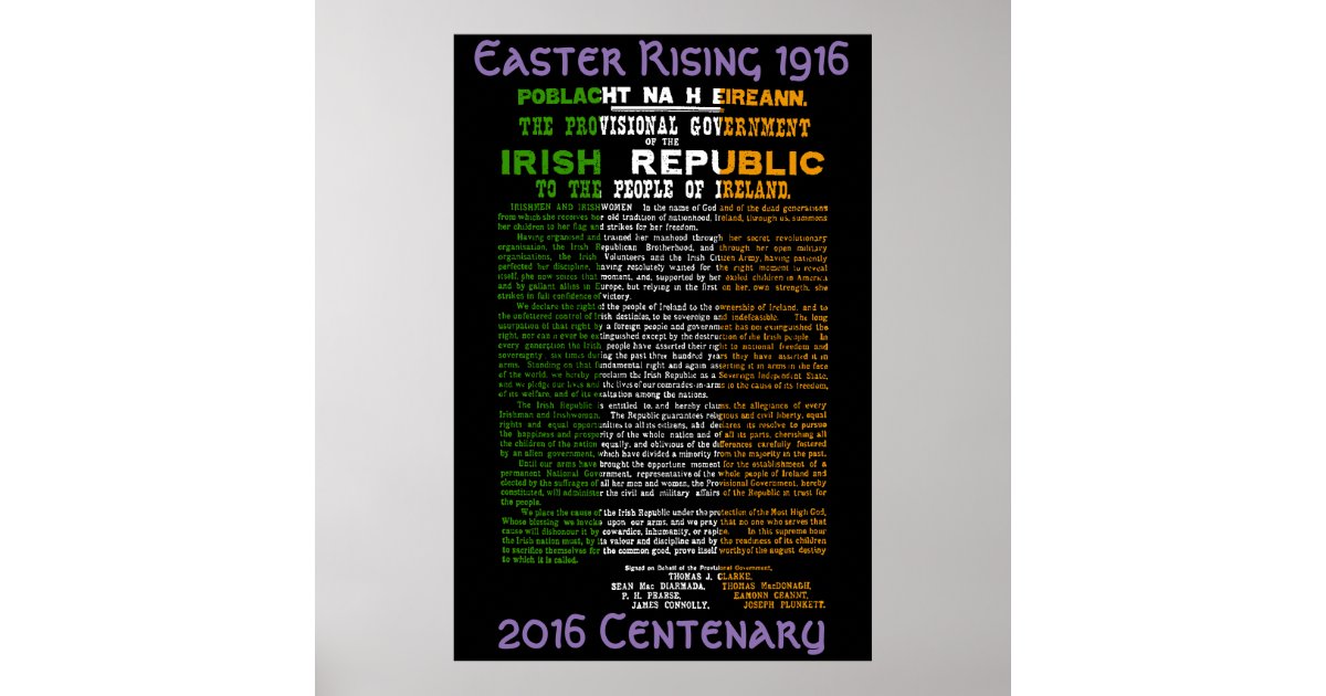 1916 Easter Rising Centenary 2016 Poster | Zazzle